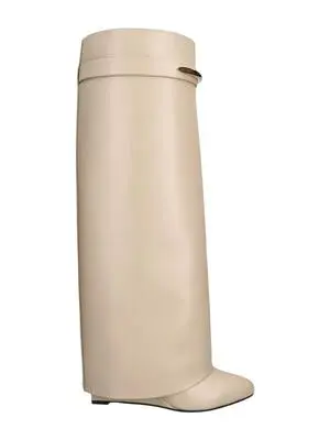 Givenchy Leather Shark Knee-high Boots 95 - Beige
