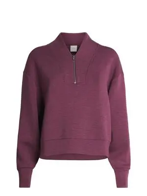 Varley Doublesoft Davidson Quarter-zip Sweatshirt - Burgundy