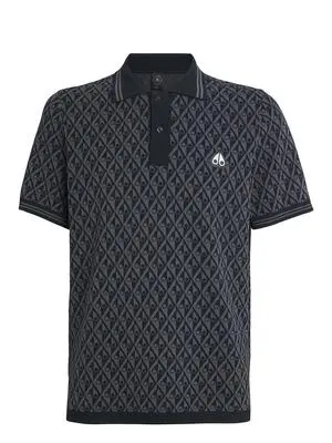 Moose Knuckles Cotton Monogram Polo Shirt - Black