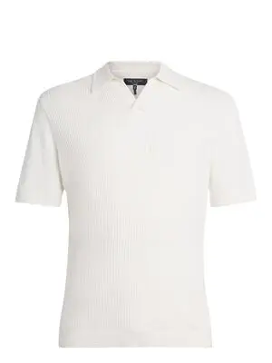 Rag & Bone Cotton Rib-knit Polo Shirt - Ivory