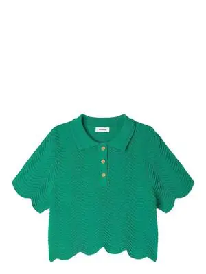 Sandro Wave-patterned T-shirt - Green