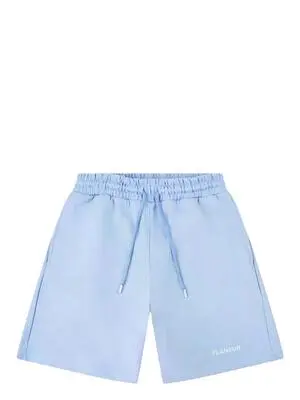FLANEUR Logo Track Shorts - Blue