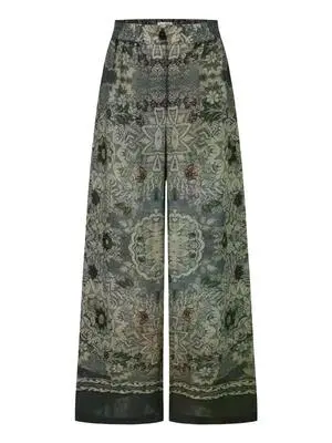 INTO THE EAST Floral-print Trousers - Green