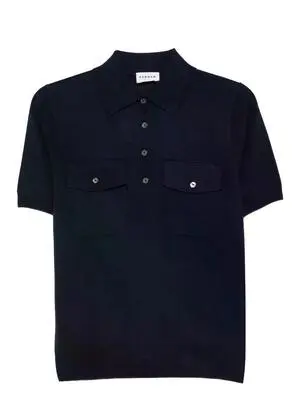 P.a.r.o.s.h Pocket Knitted Polo Top - Blue