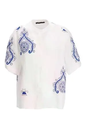 Greek Archaic Kori Paisley-print Short-sleeve Shirt - White