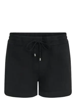 JUVIA Marcy Drawstring Slit Shorts - Black