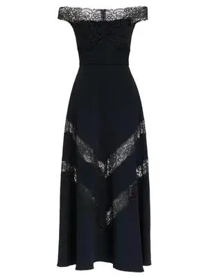 Elie Saab Lace Midi Dress - Black