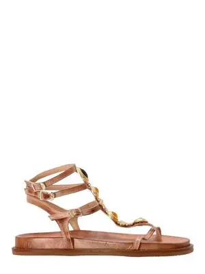 KOTRIS SANDALS Embellished Strap Sandals - Brown