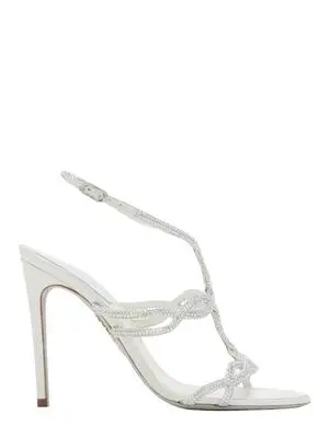 Rene Caovilla Dalilah Crystal-embellished Heeled Sandals - White