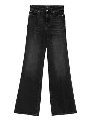 7 For All Mankind Modern Dojo Flared Denim Jeans - Black