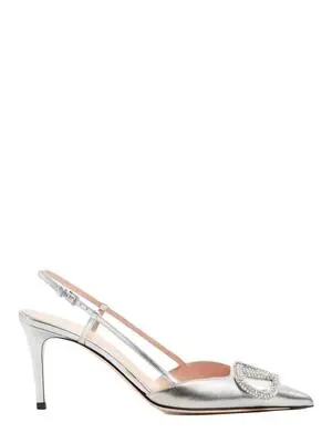 Valentino Garavani Vlogo Slingback Pumps - Silver