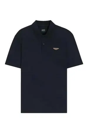 BOSS Logo-patch Polo Shirt - Blue