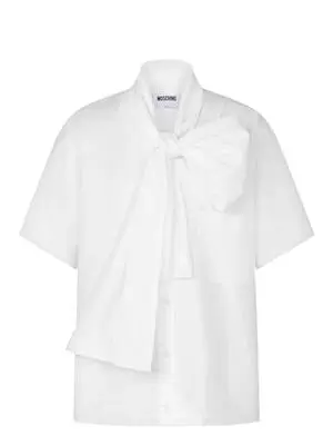 Moschino Bow-detail Chest-pocket Shirt - White