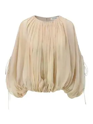 INTO THE EAST Silk Blouse - Neutrals