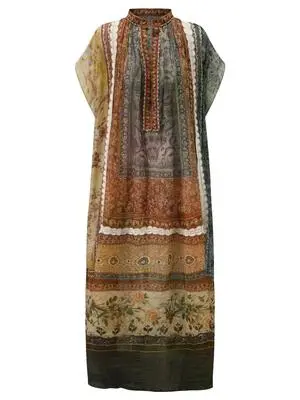 INTO THE EAST Abstract-pattern Dress - Brown