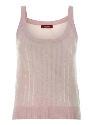 Max Mara Sequin-embellished Tank Top - Pink