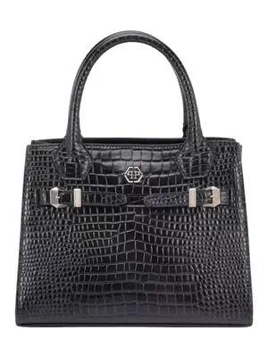 Philipp Plein Small Crocodile-effect Tote Bag - Black