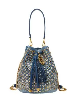 LA CARRIE Embellished Bucket Bag - Blue