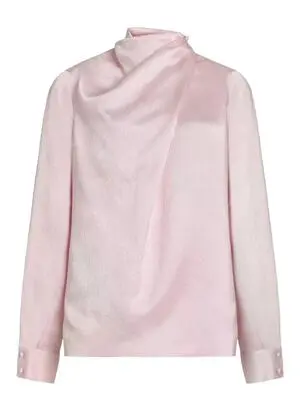 Gabriela Hearst Marcela Cowl-neck Silk Blouse - Pink