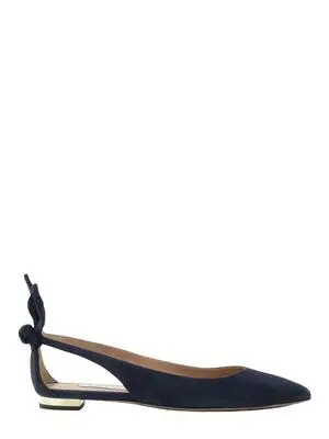 AQUAZZURA Bow Tie Ballet Flats - Blue