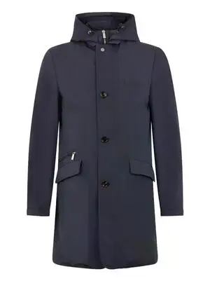MOORER Dustin Hooded Coat - Blue