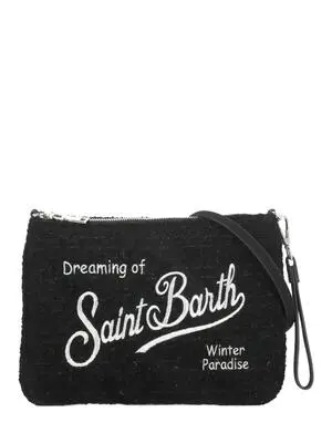 MC2 SAINT BARTH Tweed Embroidered Clutch - Black