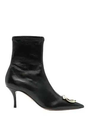 FERRAGAMO Gancini Heeled Boots - Black