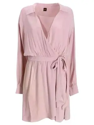 BOSS V-neck Tie Dress - Pink