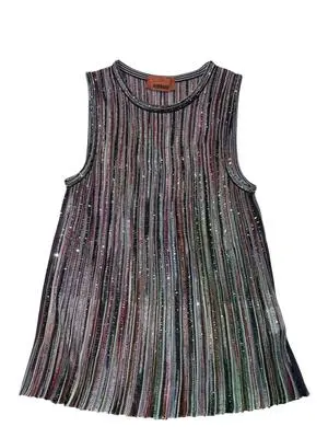 Missoni Sequin-embellished Striped Top - Grey