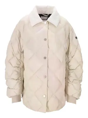 LEMPELIUS Quilted Jacket With Corduroy Collar - Neutrals