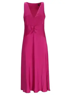 BOSS Twisted V-neck A-line Midi Dress - Pink