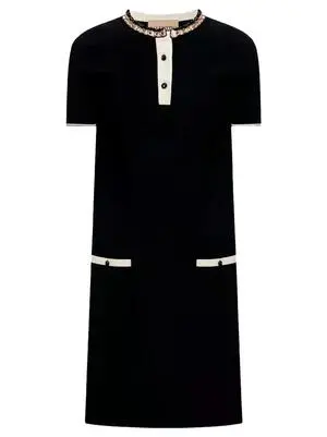 Valentino Garavani Button Collar Midi Dress - Black