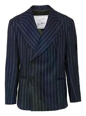 Giuliva Heritage Striped Double-breasted Blazer - Blue