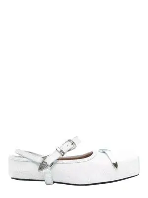 Toga Cracked Strappy Pumps - White