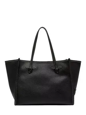 GIANNI CHIARINI Marcella Topstitch Knot Detail Tote - Black