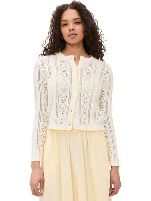 Velvet By Graham & Spencer Daisy Knit Cardigan Ivory