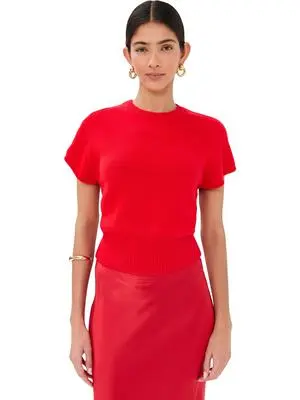 Sablyn Jones Cashmere Raglan Top - Scarlet