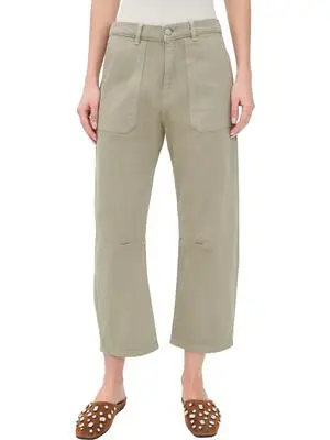 DL1961 Billie Easy Barrel High-rise Pants - Dried Sage