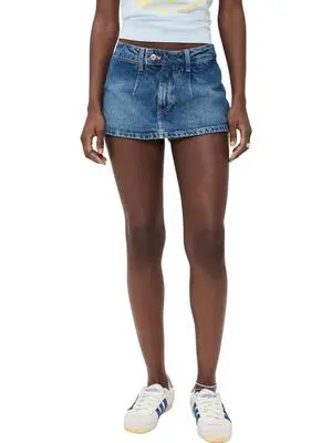 Free People Galivanting Denim Skort - Blue Rebel