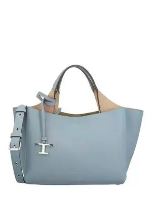 TOD'S Mini Pebbled Charm Tote Bag - Blue