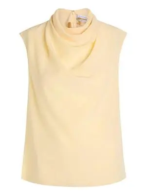 ANOTHER TOMORROW Another Tomorrow Draped Silk Top