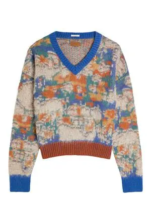 MOTHER Printed Alpaca And Wool-blend Jumper - Multicoloured