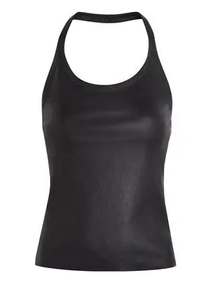 Stouls Stretch-leather Halterneck Top - Black