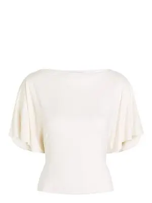 REFORMATION Avery Waist-Tie Stretch-Jersey Top