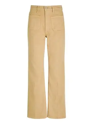 MOTHER Patch Pocket Wide-leg Stretch-denim Jeans - Beige