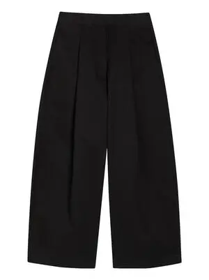 Studio Nicholson Peached Wide-leg Cotton-twill Trousers - Black