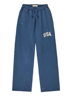 CHERRY LOS ANGELES Usa Appliquéd Cotton Sweatpants - Blue