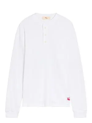 CHERRY LOS ANGELES Chevron Classic Waffle Henley T-shirt - White