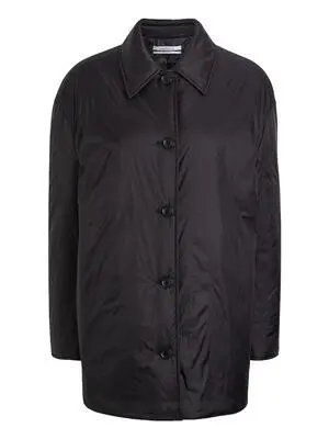 Another Tomorrow Balmacaan Padded Shell Jacket - Black