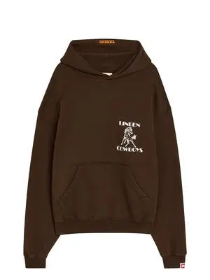 CHERRY LOS ANGELES Printed Hooded Cotton Sweatshirt - Brown